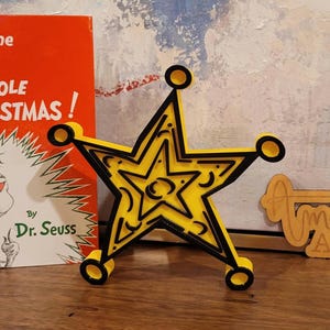 Grinch Star Tree Topper - Dr. Seuss Christmas - Grinchmas - Etsy