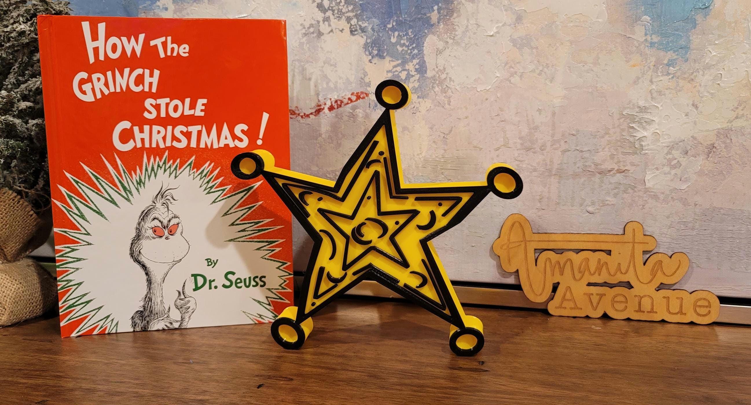 Grinch Star Tree Topper - Dr. Seuss Christmas - Grinchmas - Etsy