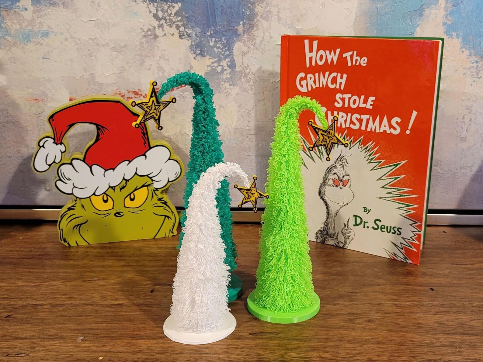Grinch Tree With Seuss-inspired Star Tree Topper - Etsy