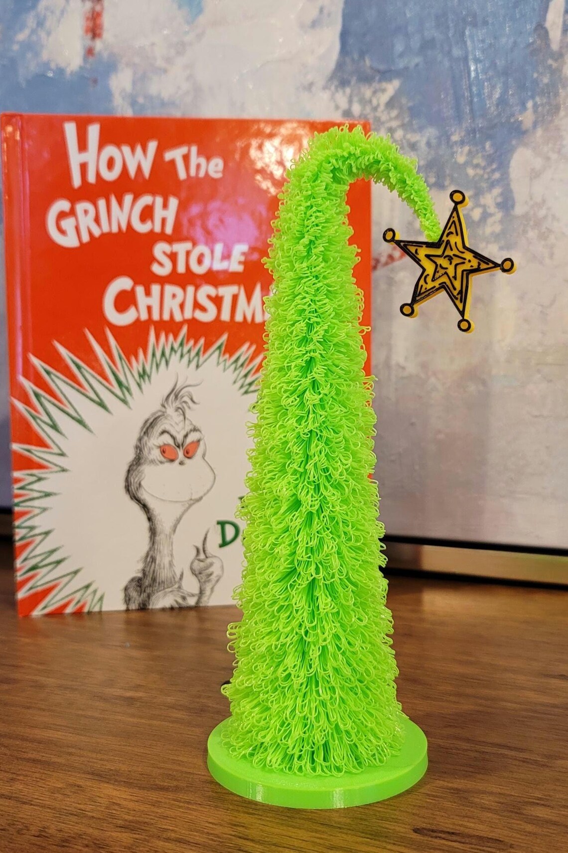 Grinch Tree With Seuss-inspired Star Tree Topper - Etsy