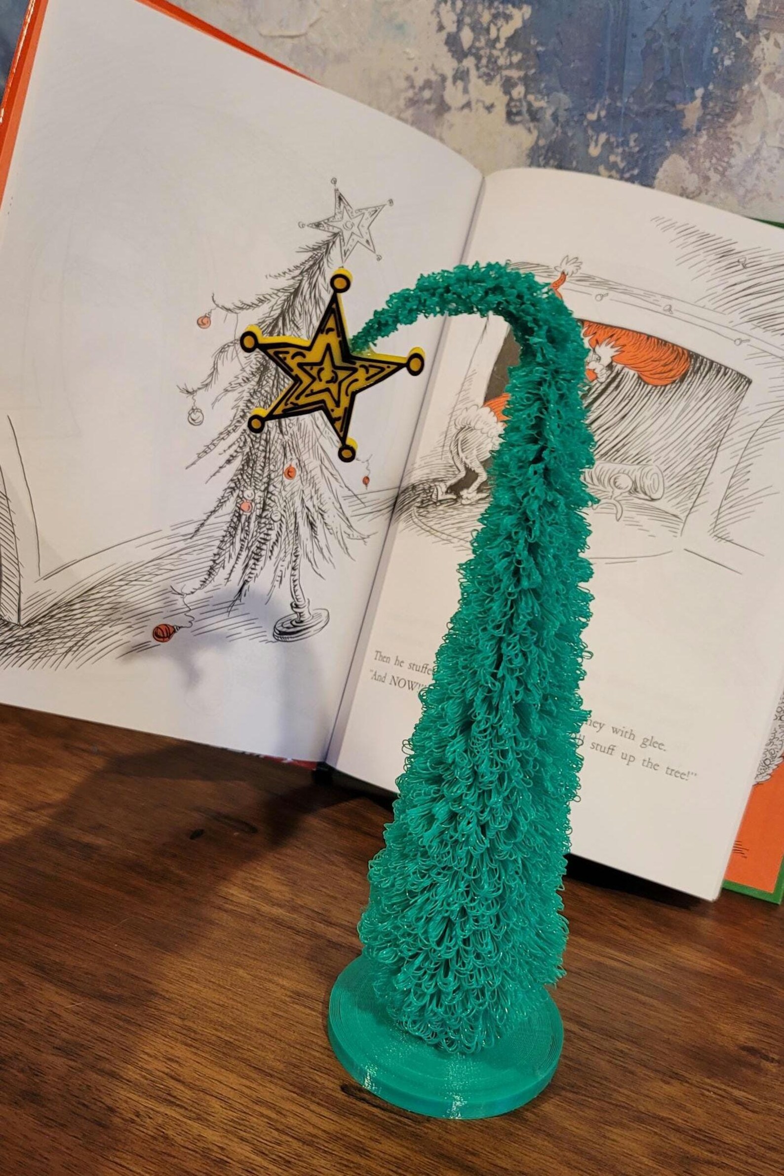 Grinch Tree With Seuss-inspired Star Tree Topper - Etsy