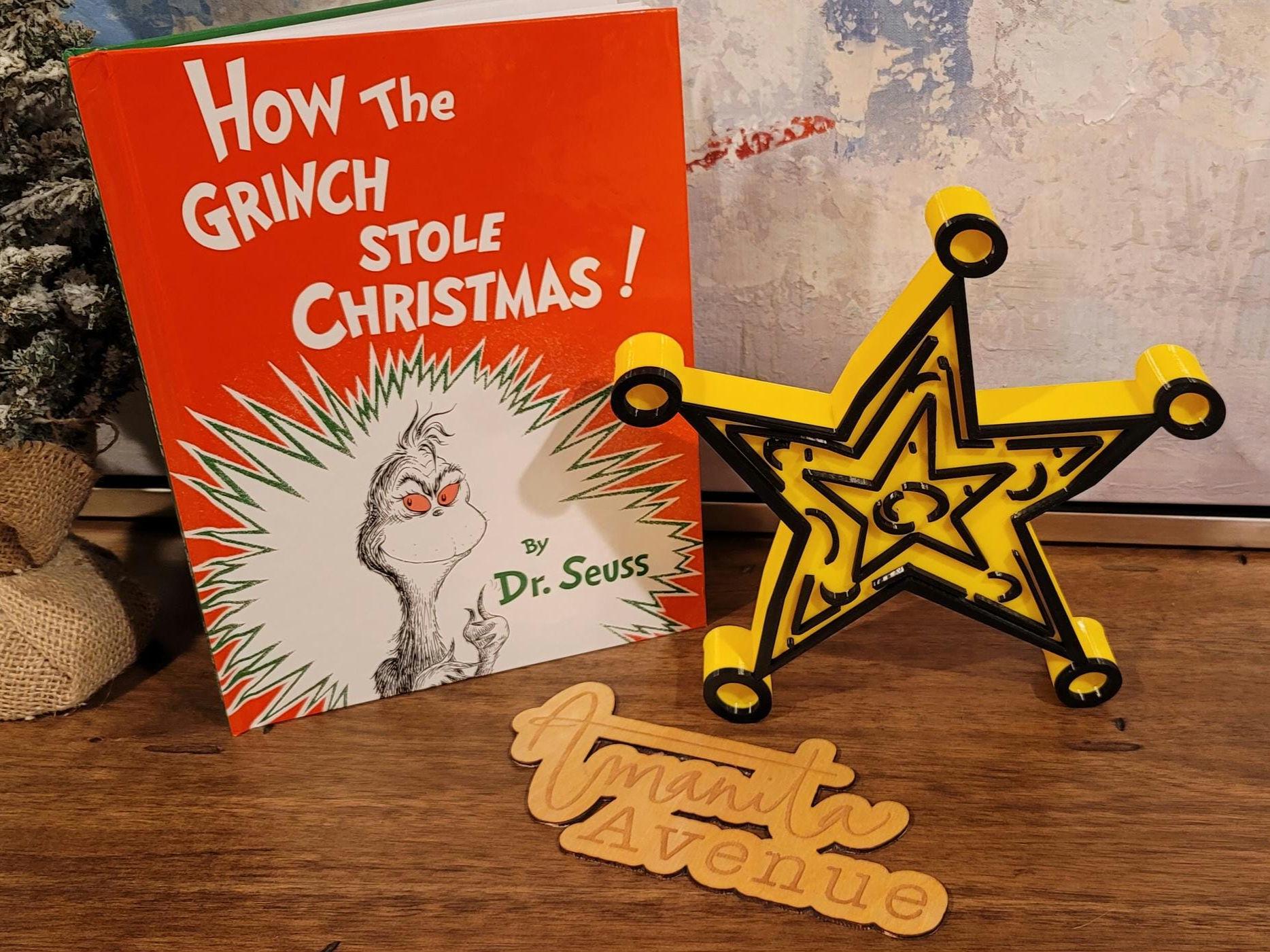 Grinch Star Tree Topper - Dr. Seuss Christmas - Grinchmas - Etsy
