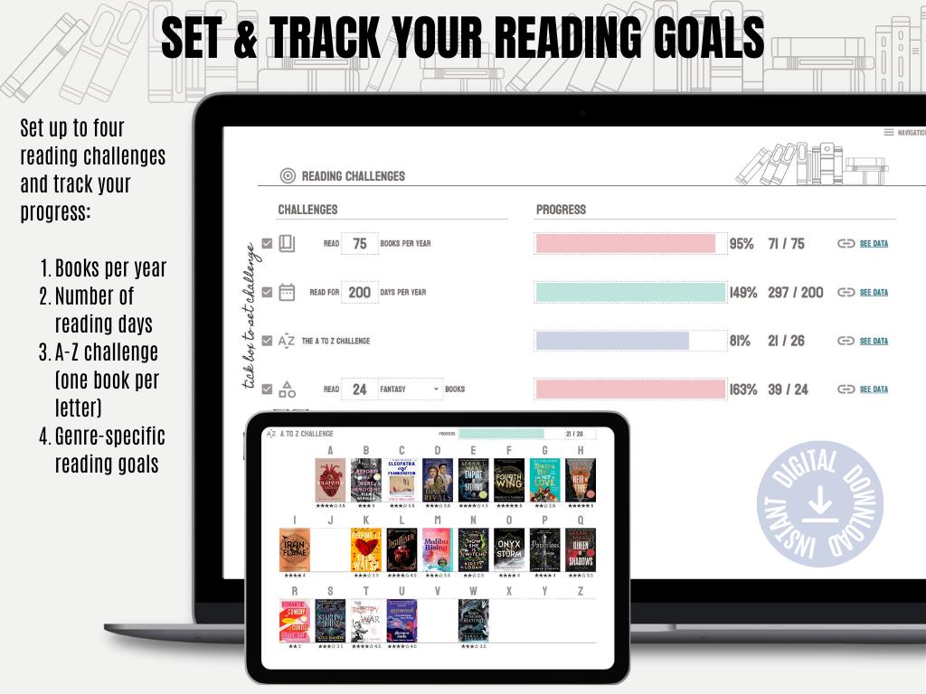 Annual Reading Journal: Google Sheets Book Tracker (digital Download ...