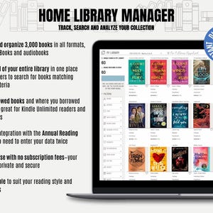 Home Library Manager: Book Collection Tracker (google Sheets, Digital ...