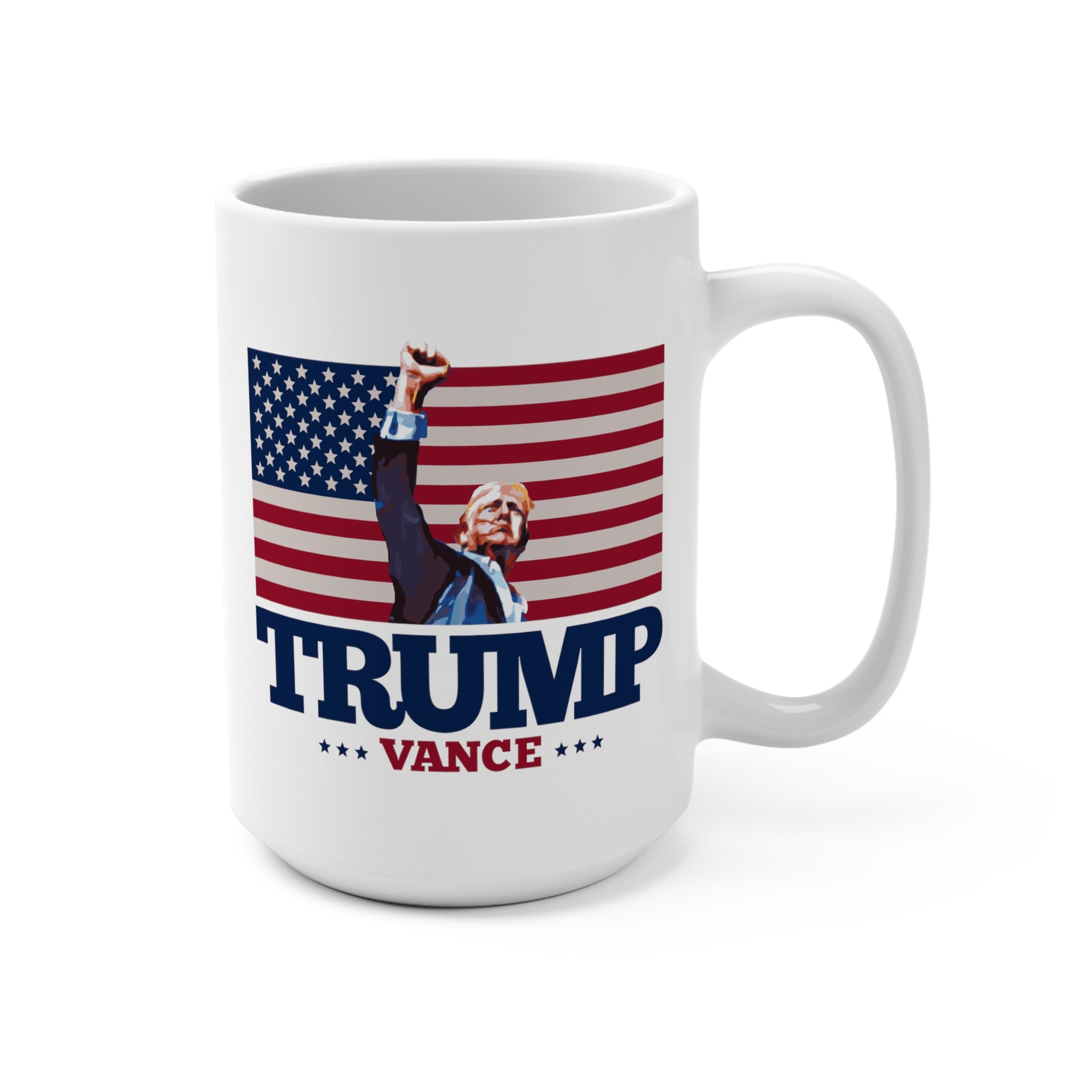 TRUMP VANCE Fist Pump Mug • Tall 15 Oz Ceramic Coffee Mug • Large 4 ...