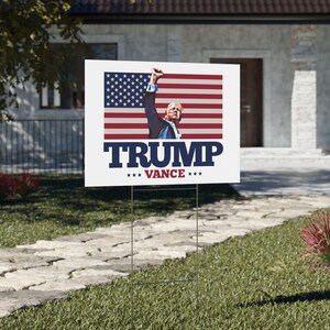 TRUMP VANCE Fist Pump Yard Sign • 2024 Presidential Election • Double ...