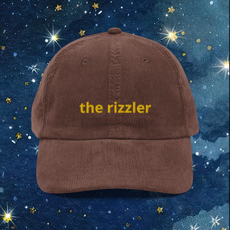 Embroidered the Rizzler Vintage Corduroy Hat Gen Z Slang, Gift for ...