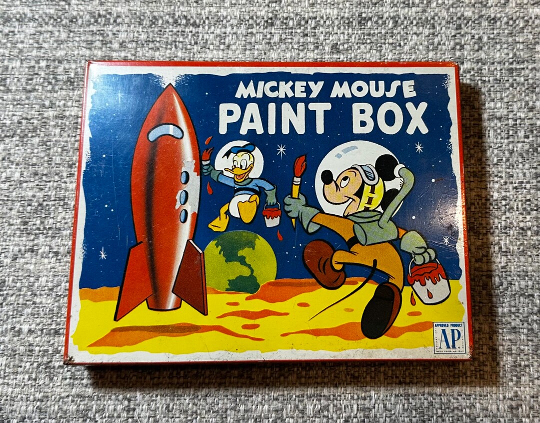 Vintage Mickey Mouse Paint Box - Etsy
