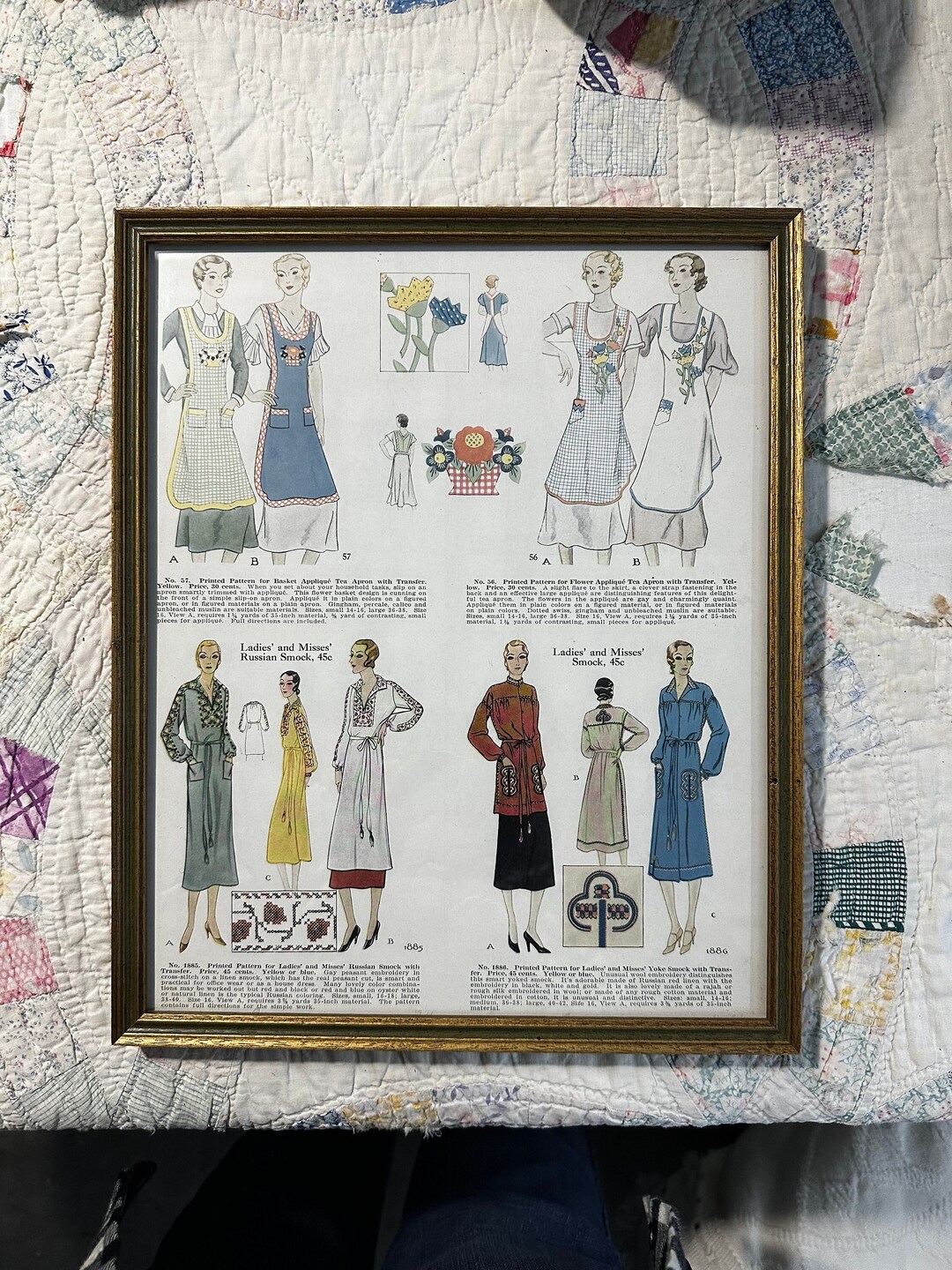Framed Vintage Sewing Pattern Display - Etsy