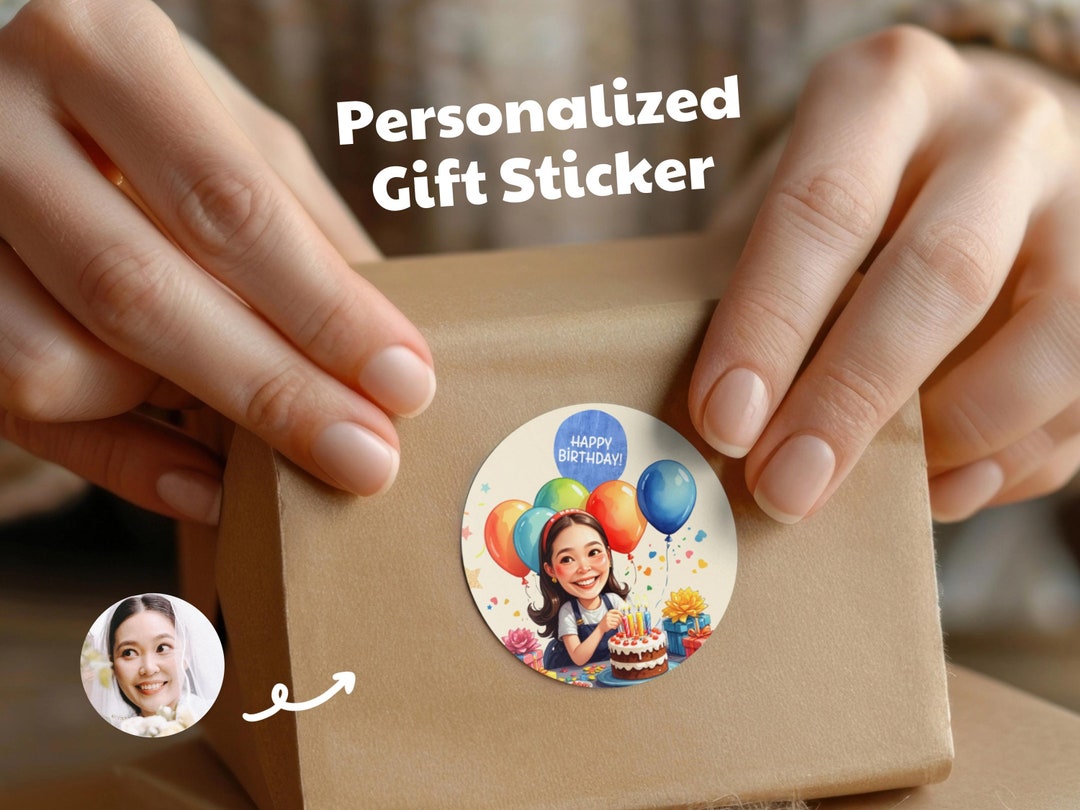 Custom Birthday Stickers, Turn Your Photo Into Stickers, Cartoon Style ...