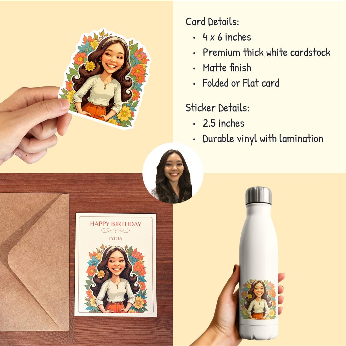 Custom Portrait Card | Greeting, Encouragement, Celebration, Birthday ...