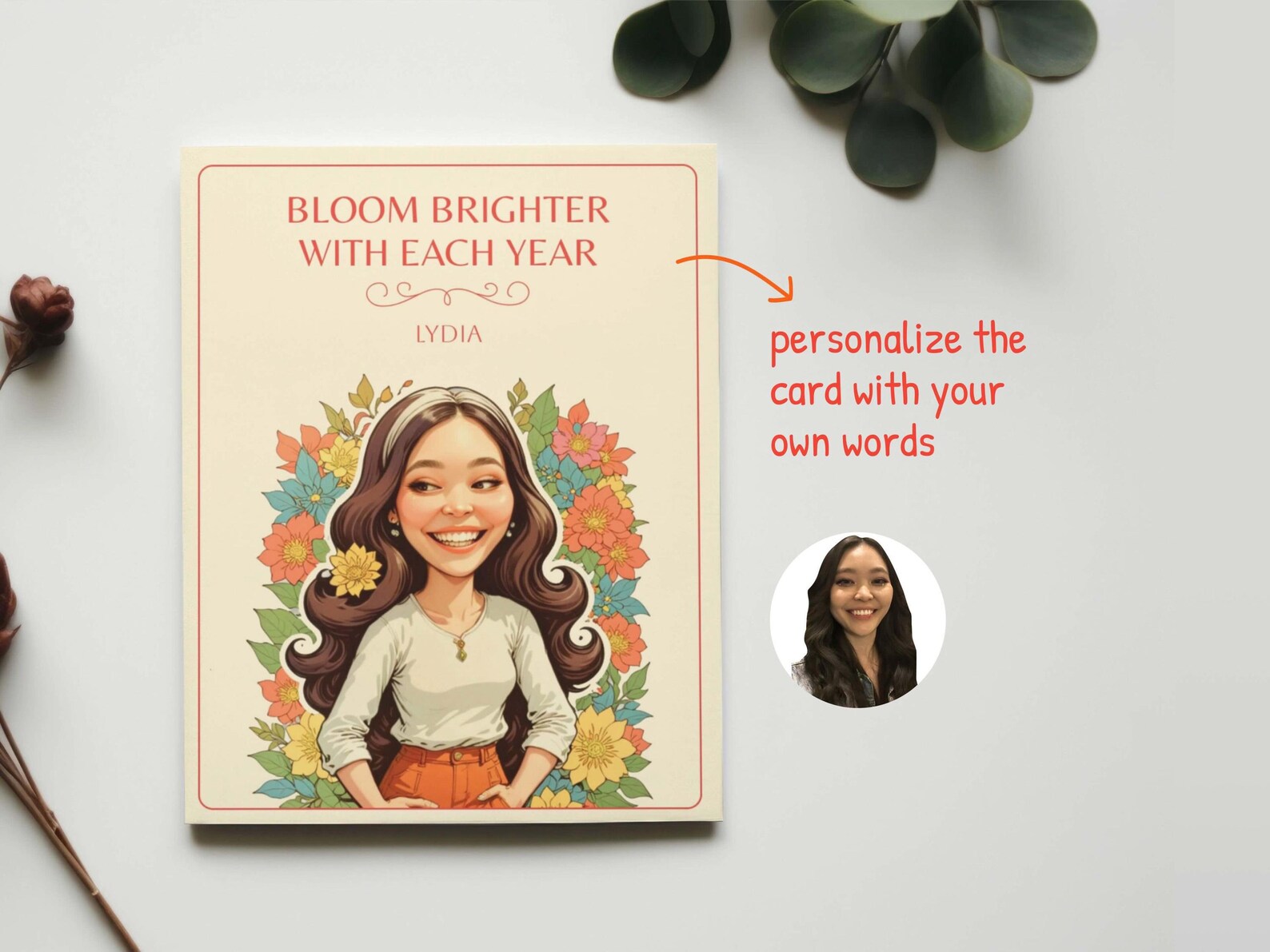 Custom Portrait Card | Greeting, Encouragement, Celebration, Birthday ...