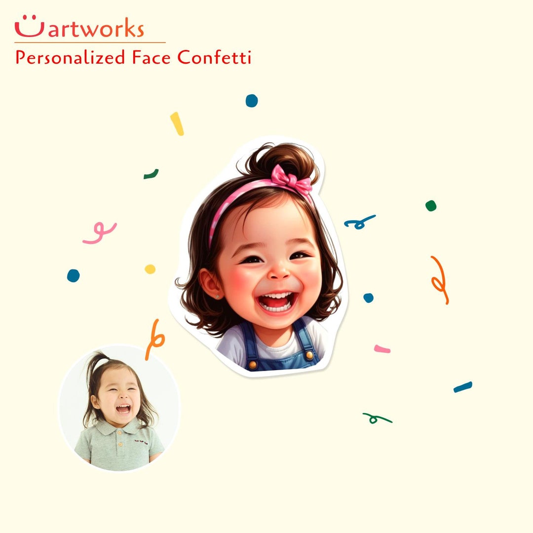 Custom Face Confetti Stickers, Cartoonize My Face, Personalized Cute ...