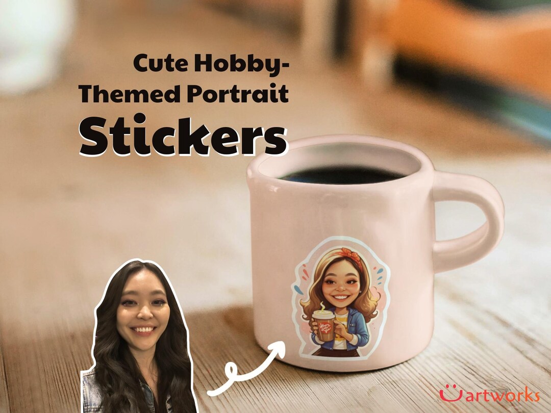 Turn Your Photo Into Sticker Cute Hobby-themed Style, Custom Portrait ...