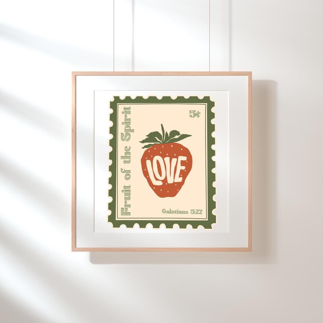 Fruit of the Spirit Stamp: Love (strawberry) - Etsy