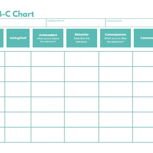 ABC Behavior Chart: Data Collection Tool (printable PDF) - Etsy