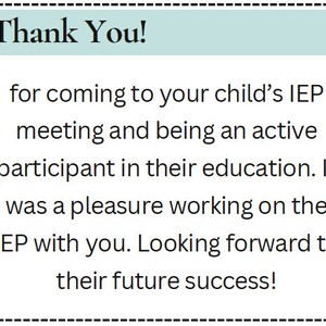 IEP Meeting Save the Date and Thank You Cards | ARD Save the Date and ...