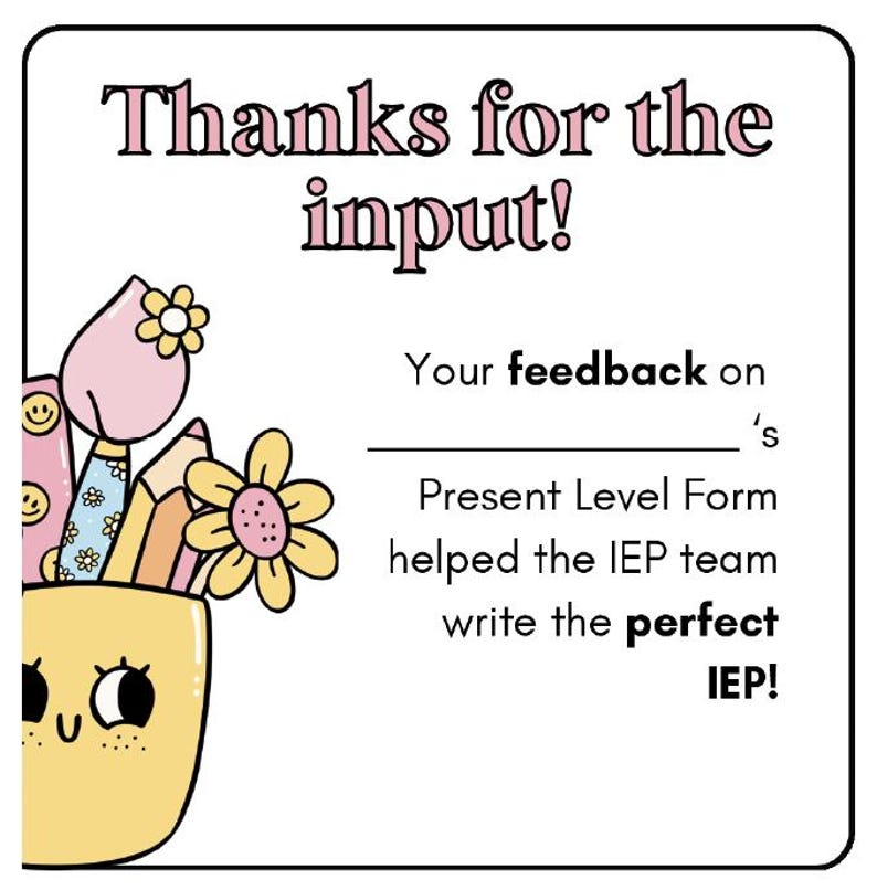 IEP Meeting Reminder Cards and Thank You Notes | ARD Meeting Reminder ...