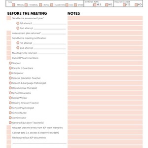 IEP Meeting Checklist: Special Education Teacher To-do List (printable ...