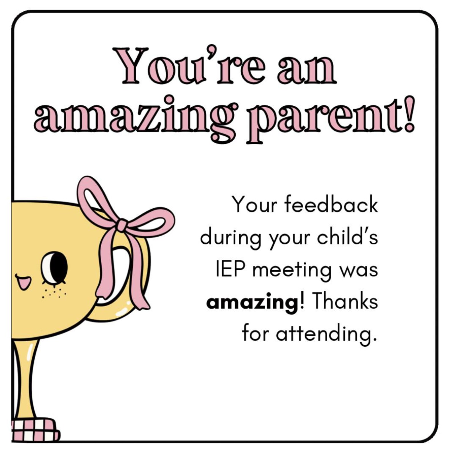IEP Meeting Reminder Cards and Thank You Notes | ARD Meeting Reminder ...