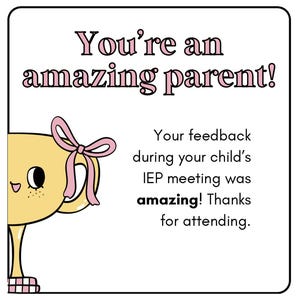 IEP Meeting Reminder Cards and Thank You Notes | ARD Meeting Reminder ...