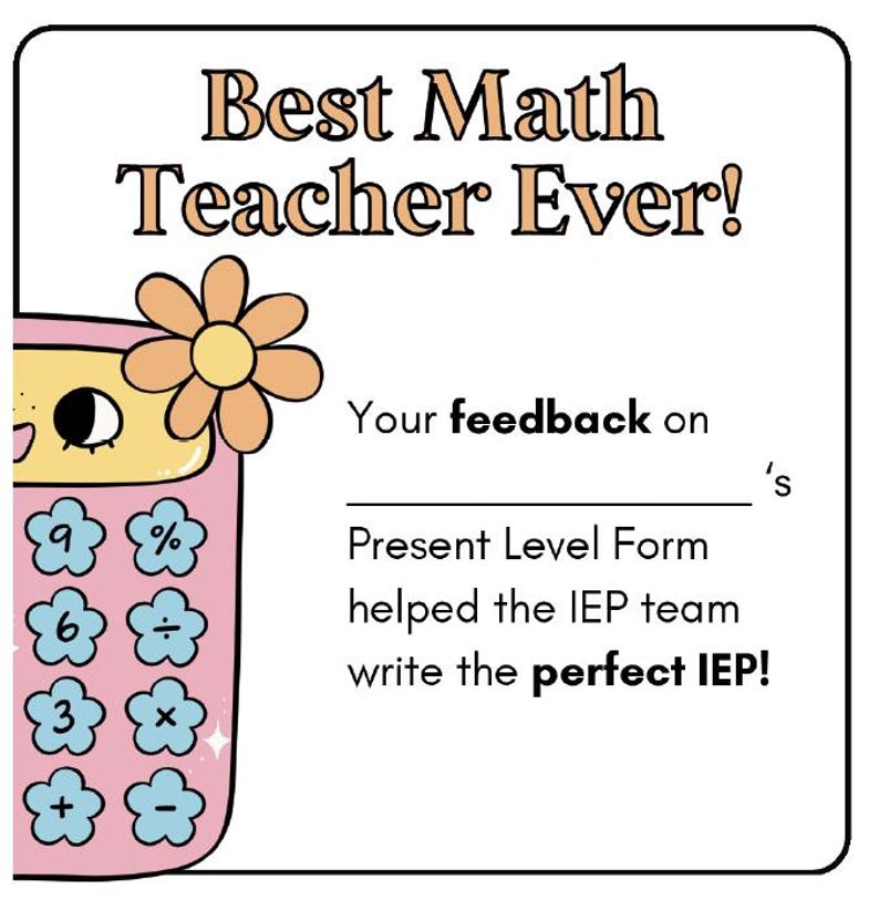 IEP Meeting Reminder & Thank You Cards: 36 Unique Designs (printable ...