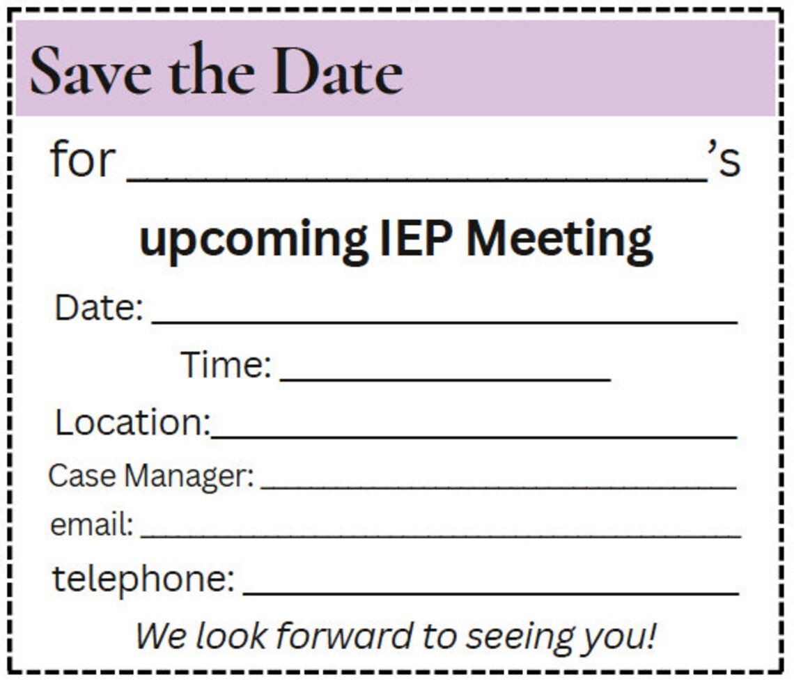IEP Meeting Save the Date and Thank You Cards Printable PDF - Etsy