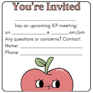 IEP Meeting Reminder Cards and Thank You Notes | ARD Meeting Reminder ...