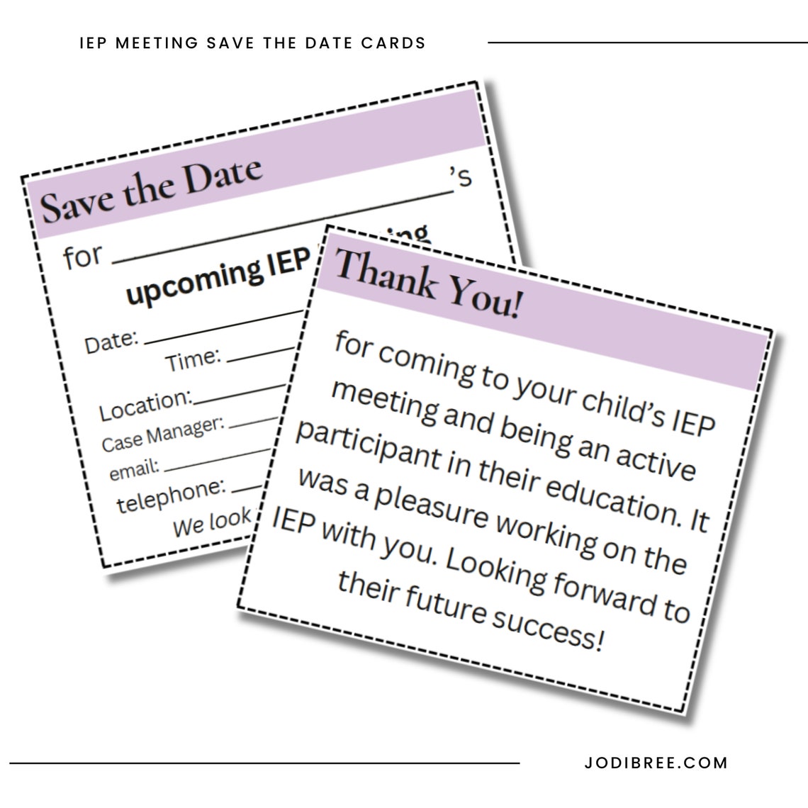 IEP Meeting Save the Date and Thank You Cards | ARD Save the Date and ...