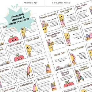 IEP Meeting Reminder Cards and Thank You Notes | ARD Meeting Reminder ...