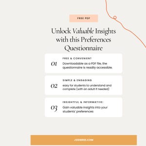 Student Preference Questionnaire | Student Self-assessment | Printable ...