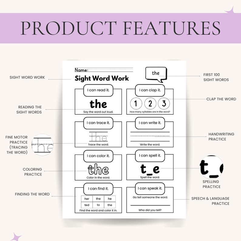 100 No-prep Sight Words Worksheets | Fry High-frequency Word Practice ...