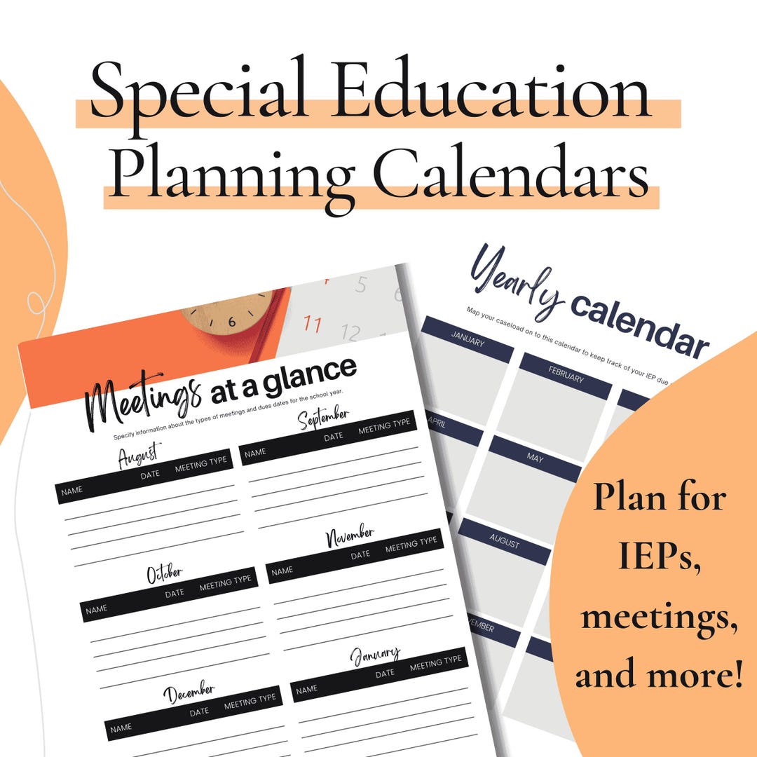 Special Education Calendars and Trackers | IEP Calendars | Printable ...