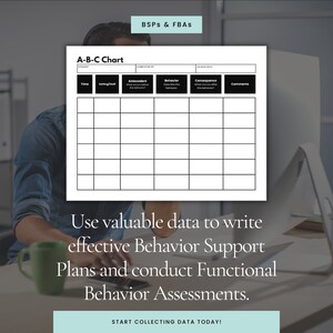 ABC Behavior Chart Printable PDF Behavior and Behaviour Instant ...