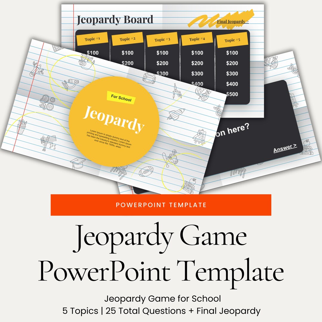Classroom Powerpoint Jeopardy Game | Editable & Customizable Review ...