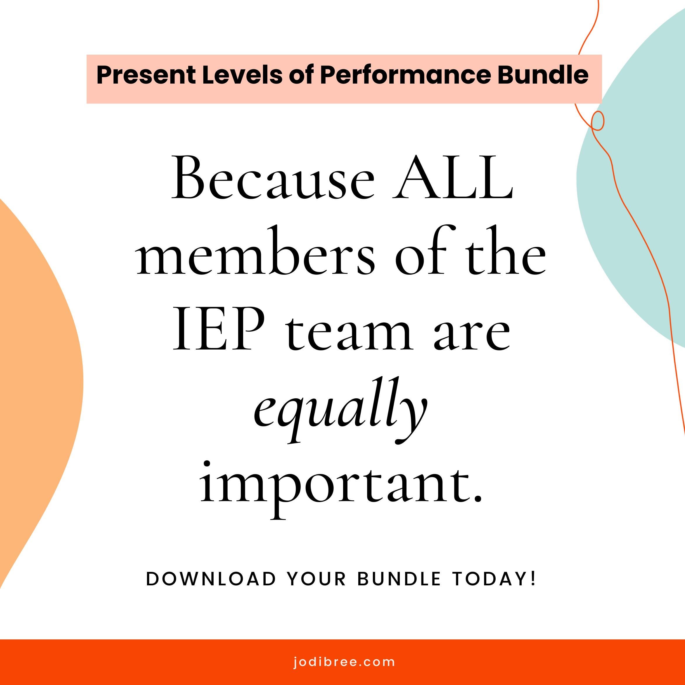 IEP Present Level of Performance Bundle | Complete Survey Set ...
