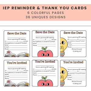 IEP Meeting Reminder Cards and Thank You Notes | ARD Meeting Reminder ...