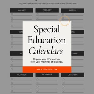 Special Education Calendars and Trackers | IEP Calendars | Printable ...