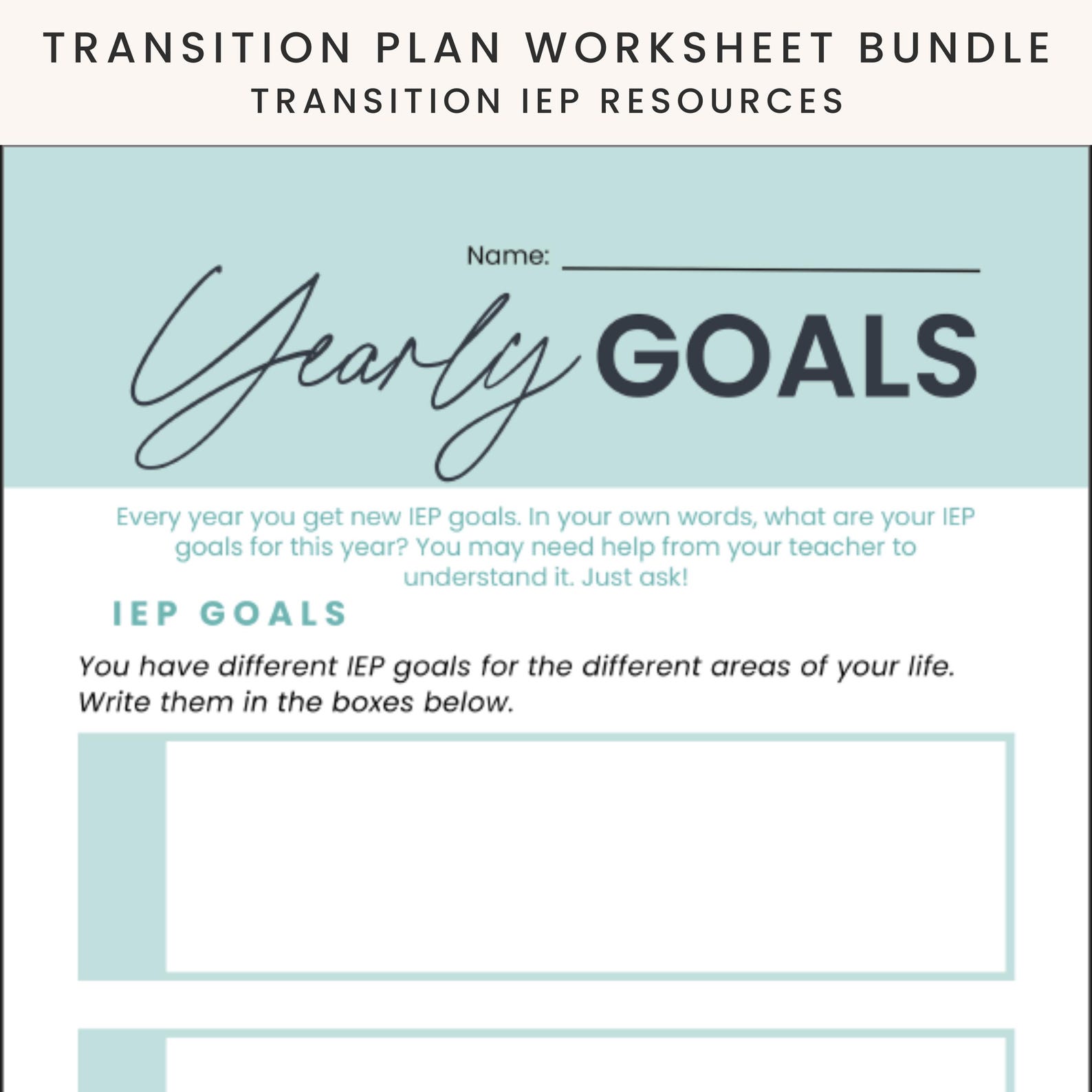 Transition Plan Worksheet Bundle | Transition IEP Worksheets | IEP ...