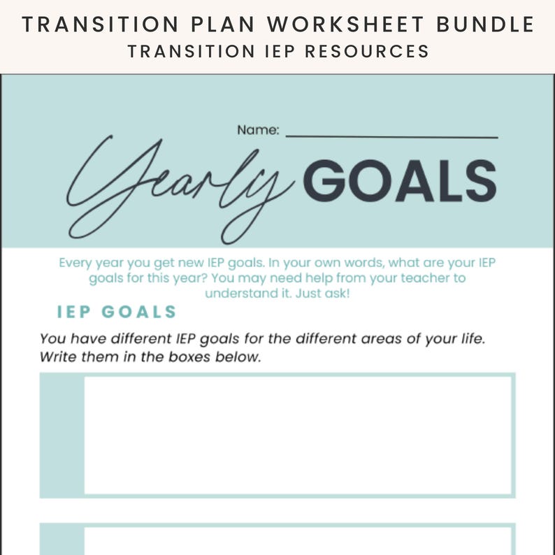 Transition Plan Worksheet Bundle | Transition IEP Worksheets | IEP ...