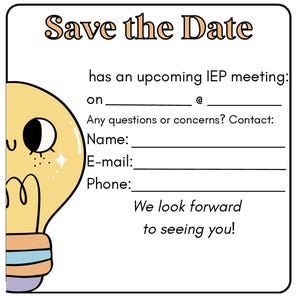 IEP Meeting Reminder Cards and Thank You Notes | ARD Meeting Reminder ...