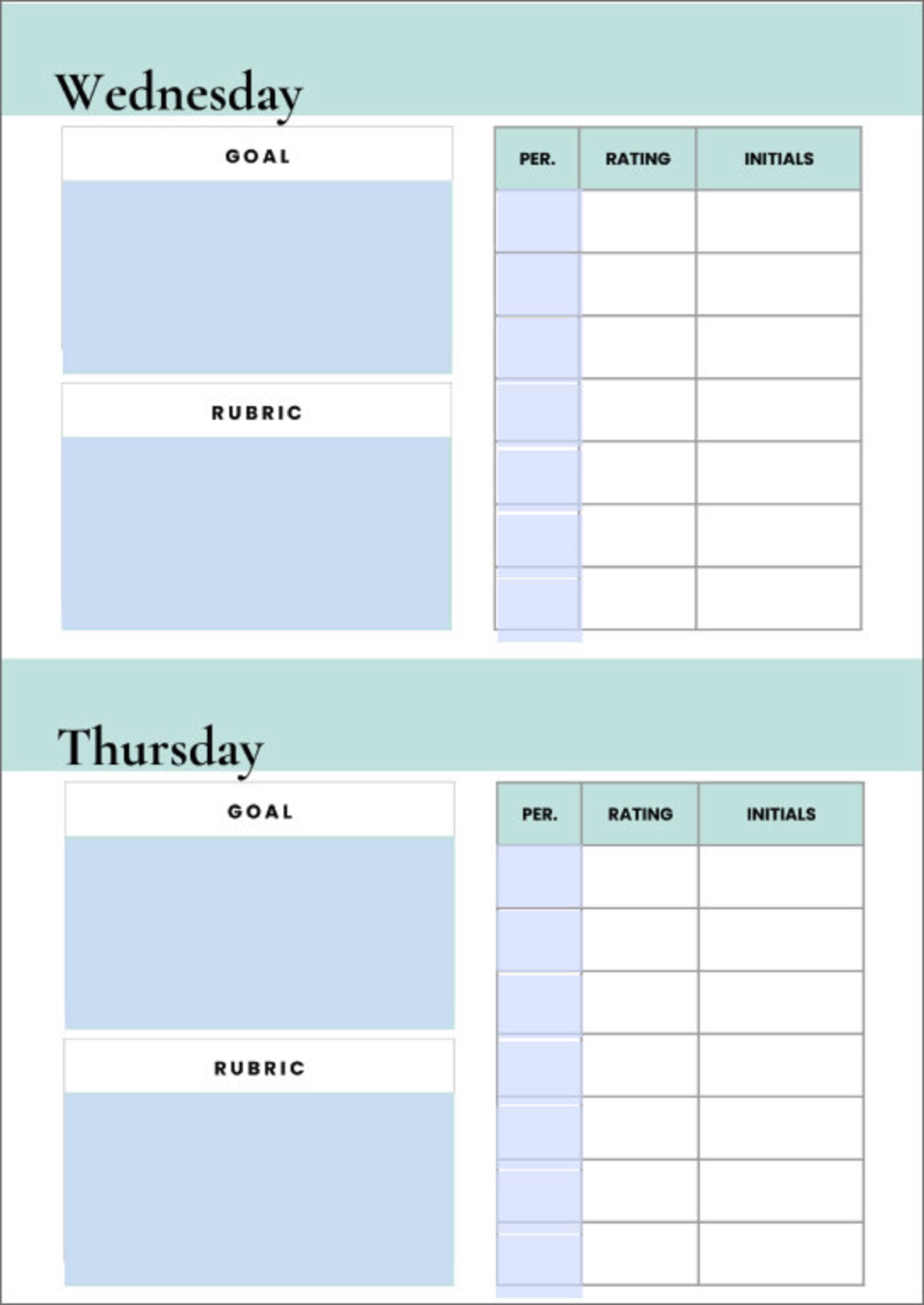 Weekly Behavior Tracker - Etsy