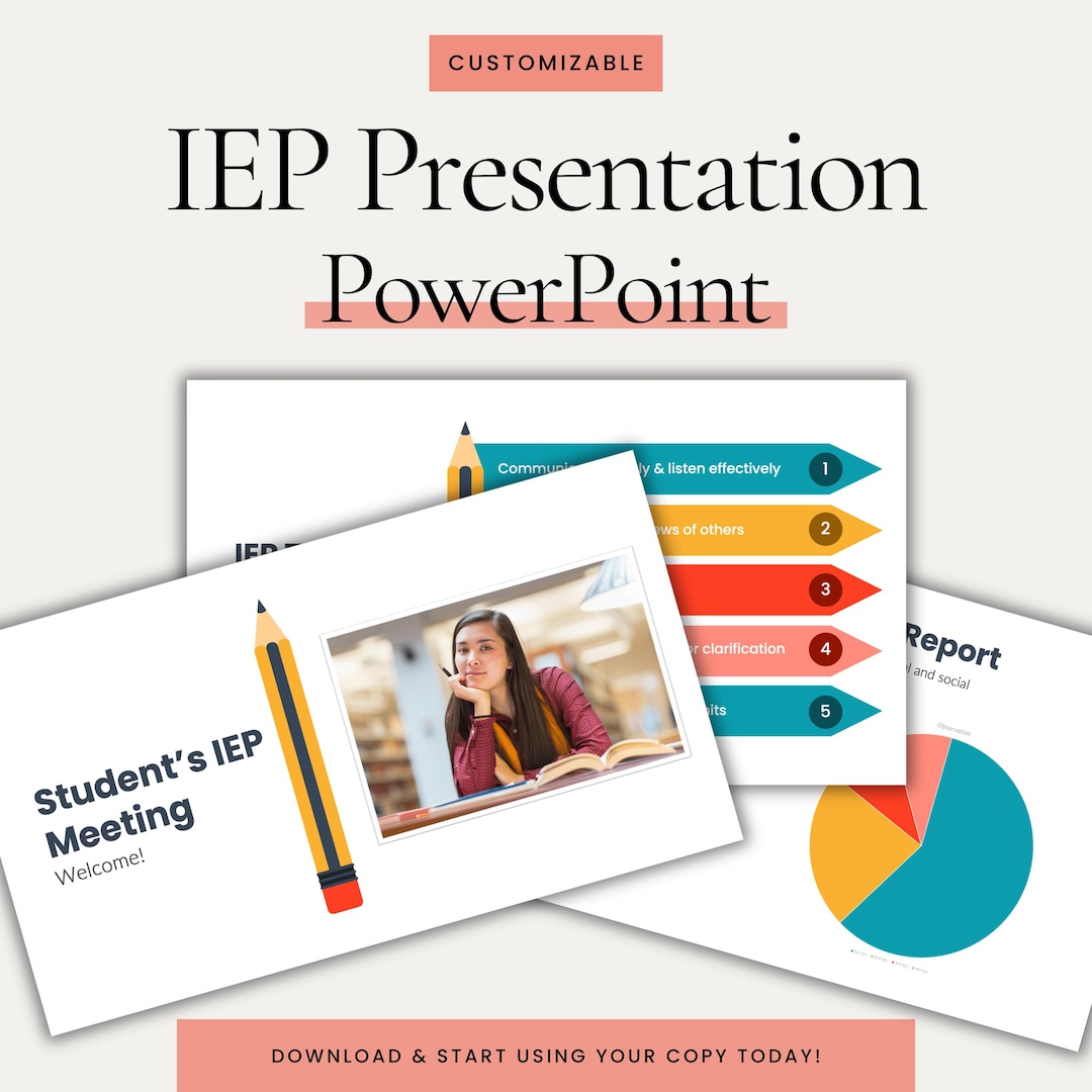 Editable IEP Meeting Powerpoint Presentation: 33 Customizable Slides - Etsy