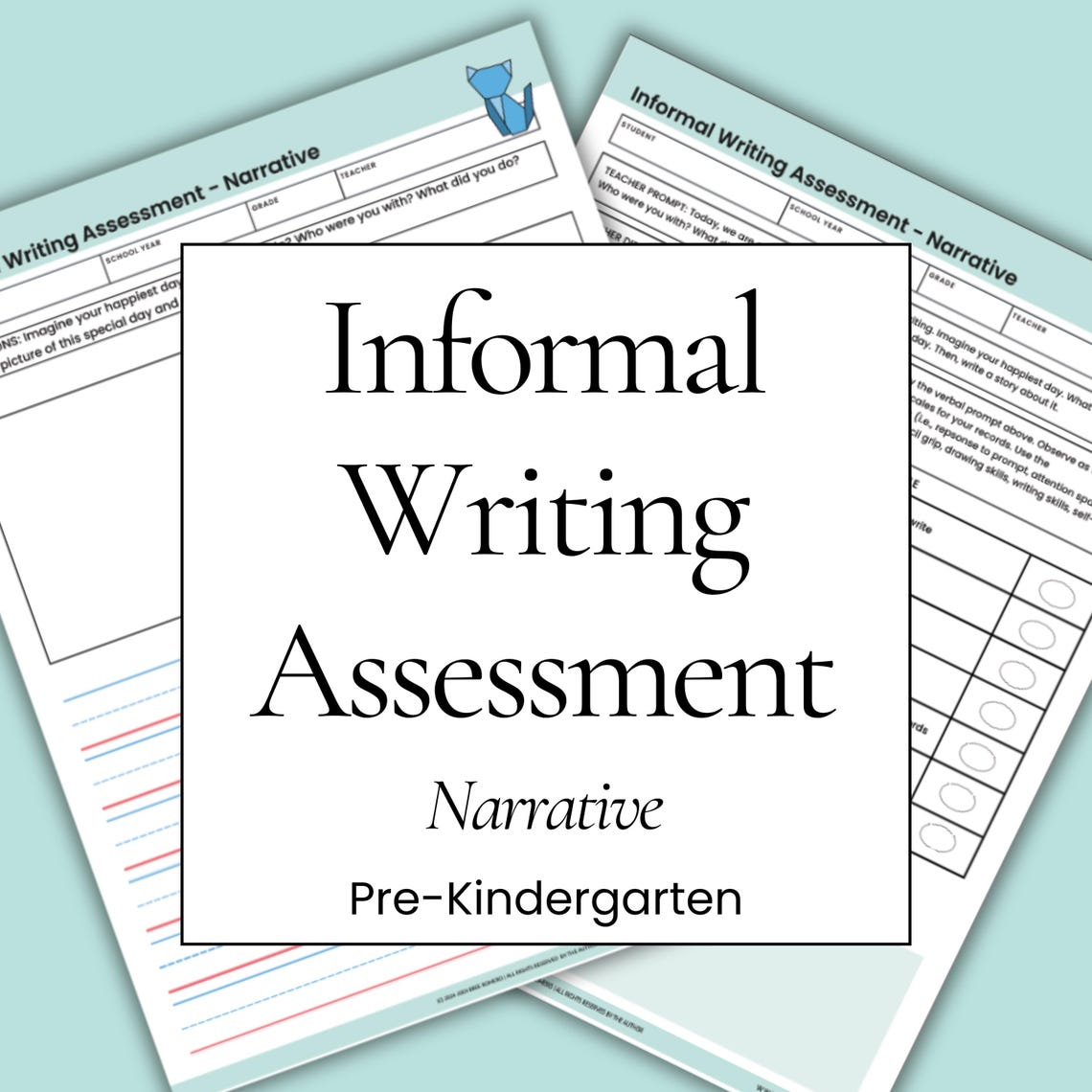Informal Writing Assessment | Pre-kindergarten Pre-k | Narrative ...