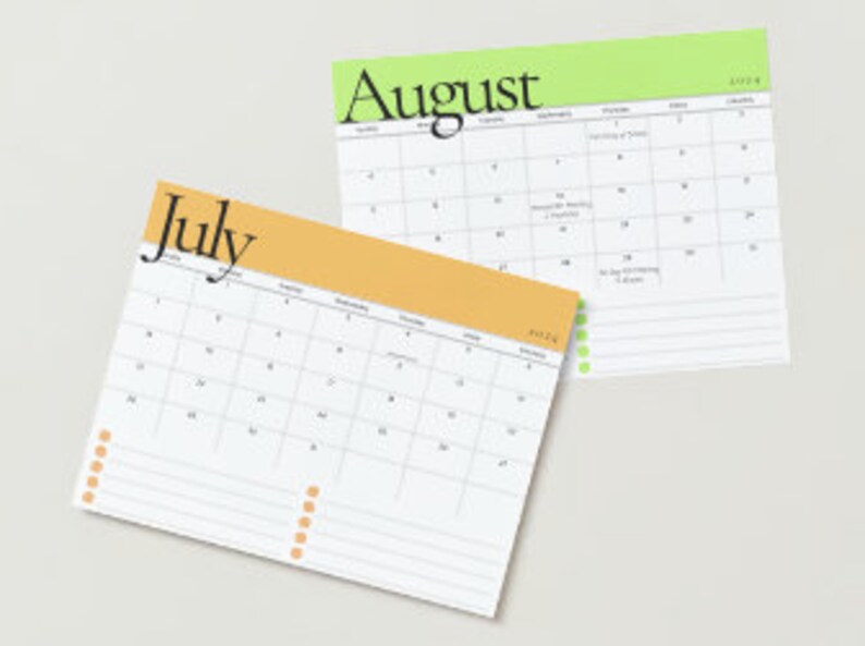 Academic Calendar 2024-2025 | Printable PDF Planner Pages - Etsy