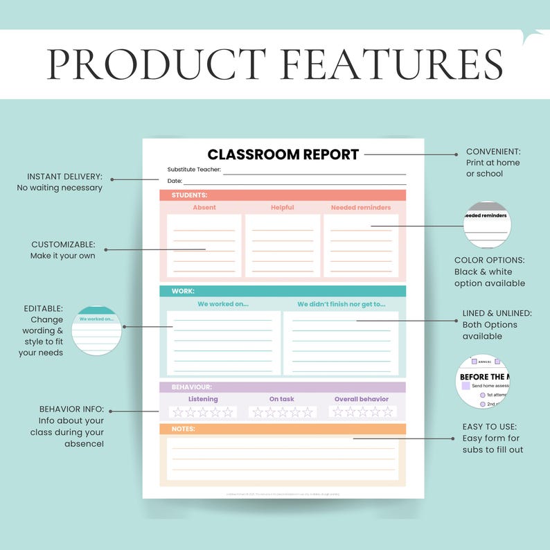 Editable Substitute Teacher Notes Canva Template - Etsy