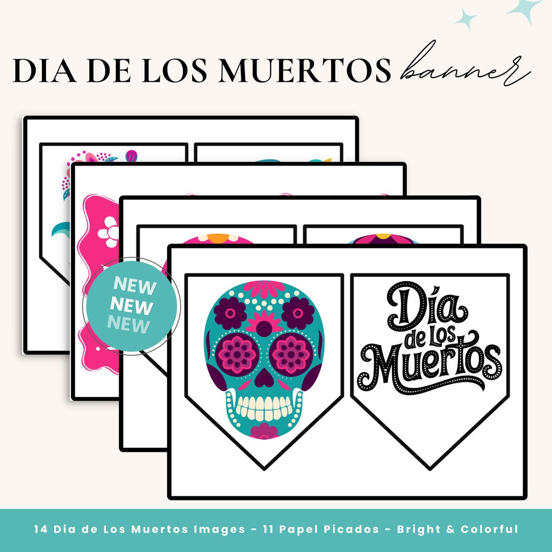 Editable Día De Los Muertos Banner | Papel Picado | Day of the Dead ...