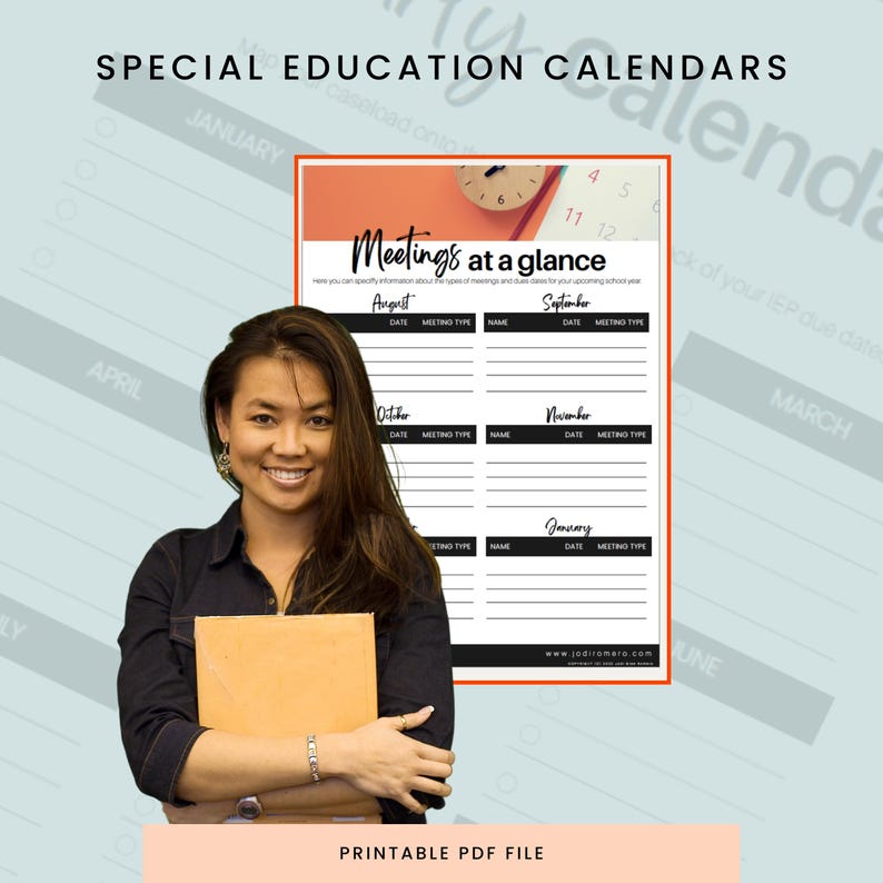 Special Education Calendars and Trackers | IEP Calendars | Printable ...