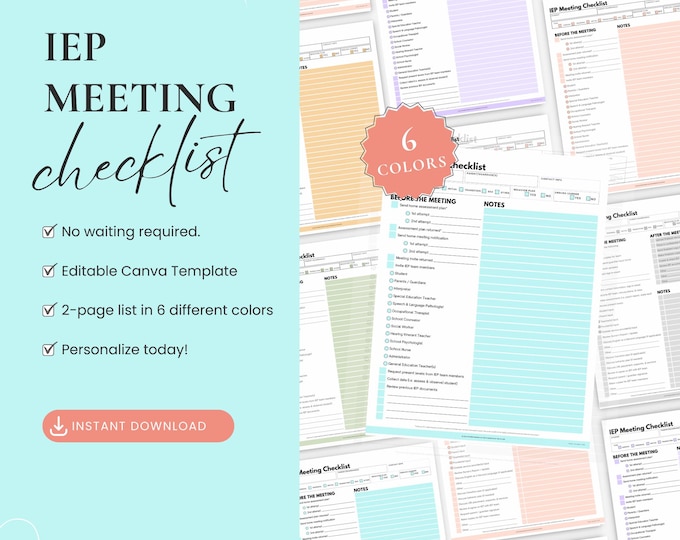 IEP Snapshot Summary Black and White // Special Education, Teacher ...