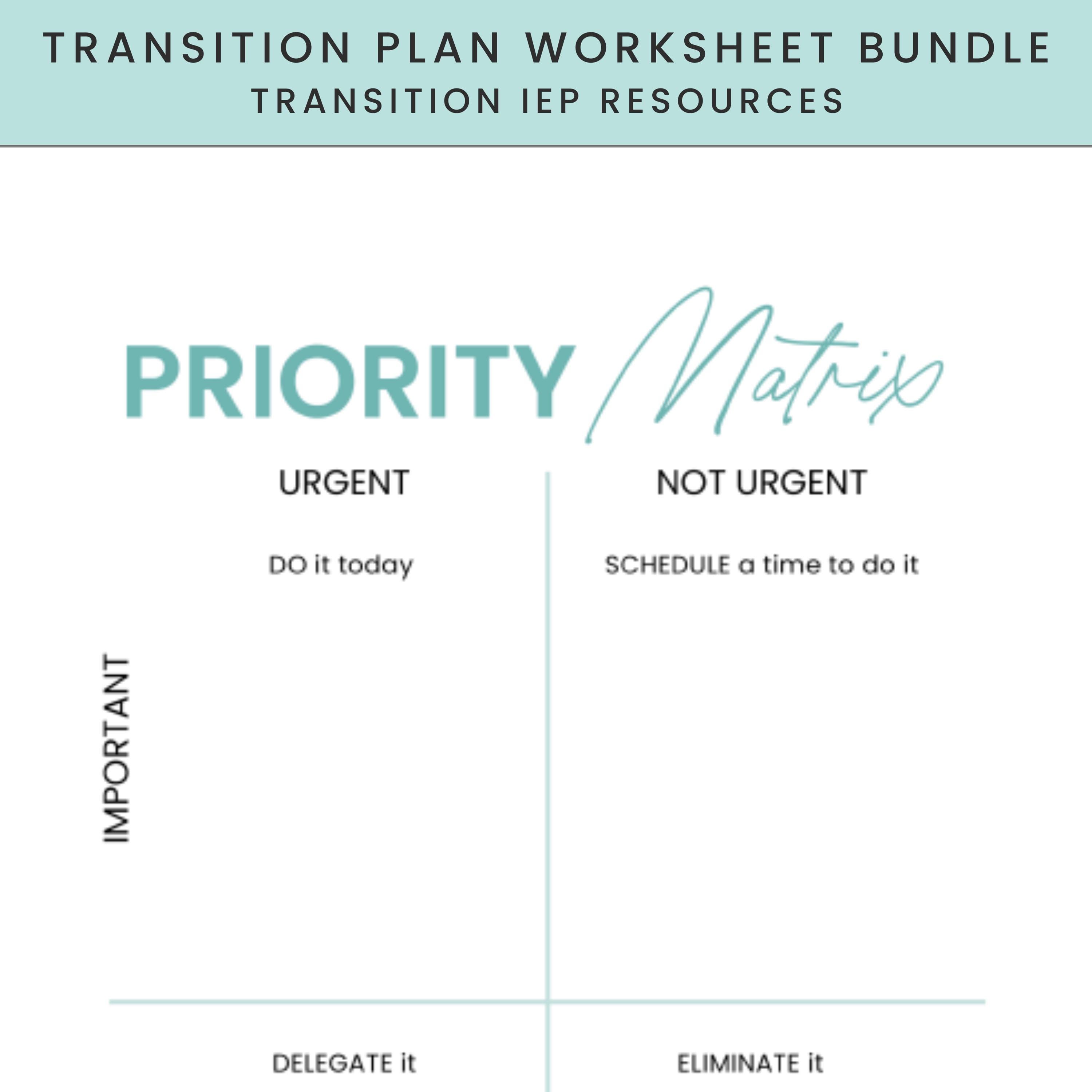 Transition Plan Worksheet Bundle | Transition IEP Worksheets | IEP ...